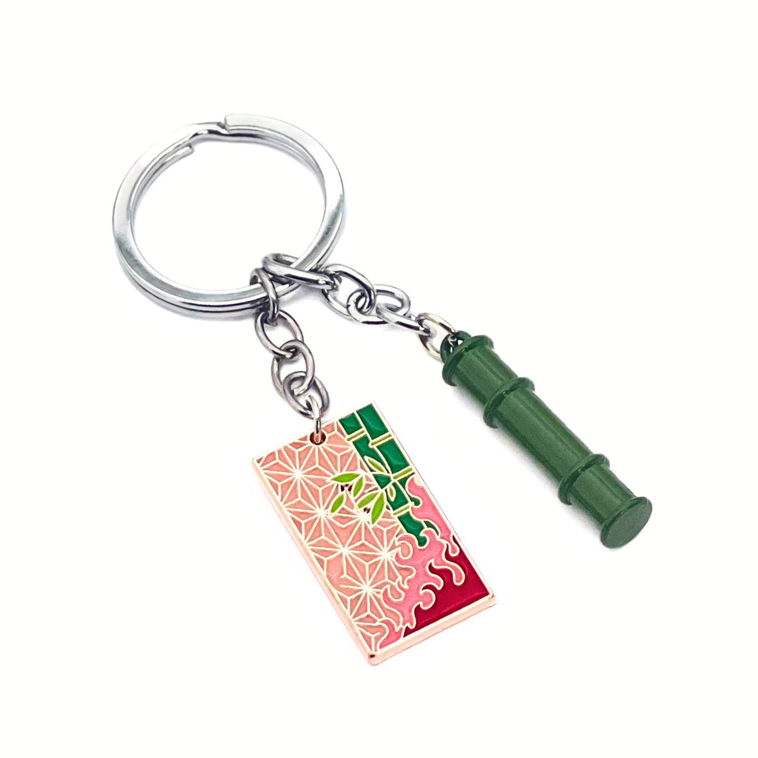 Nezuko Bamboo & Charm – Weeb Keychains